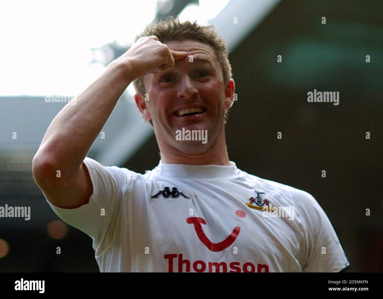 Tottenham Hotspur's Robbie Keane celebrates scoring with his head Stock ...