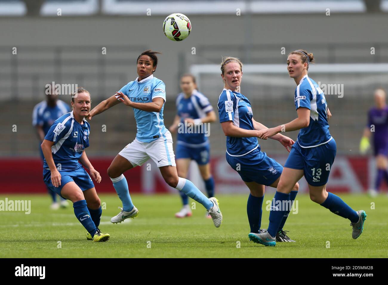 Manchester City Women' Demi Stokes (centre) in action against ...