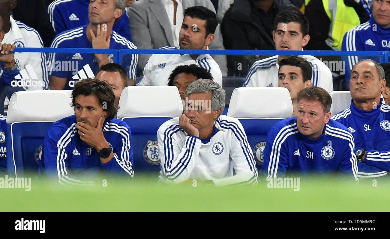 Chelsea assistant first team coaches Rui Faria (left) and Steve Holland ...