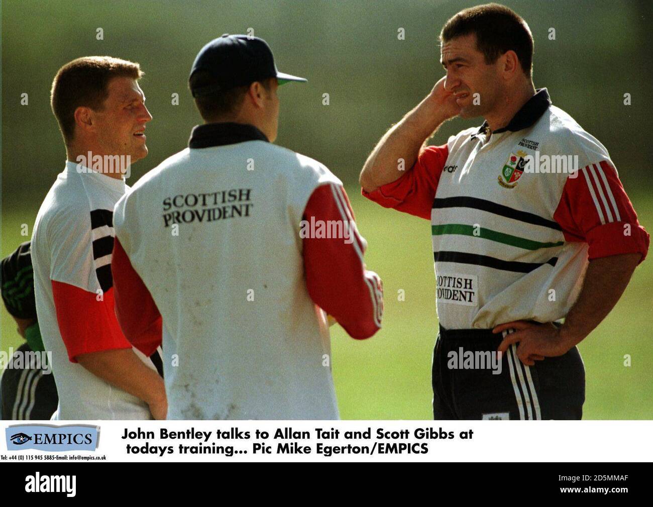 John Bentley talks to Allan Tait and Scott Gibbs at todays training ...