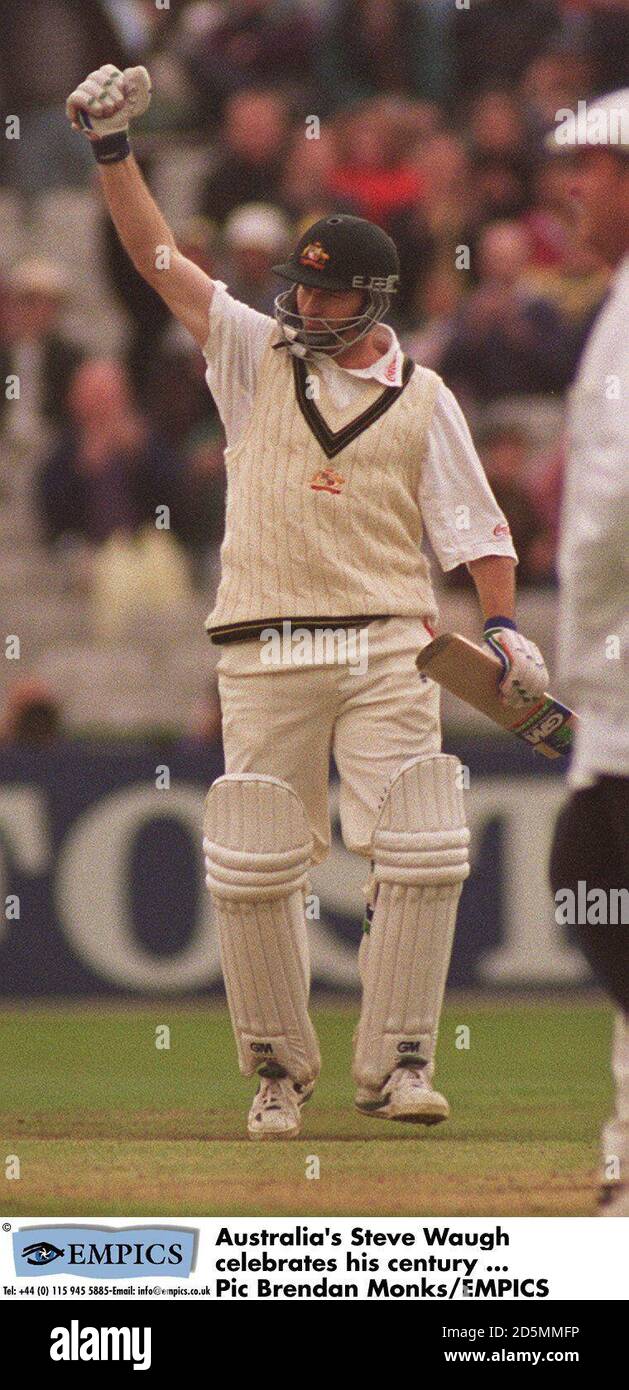 Australia's Steve Waugh celebrates his century Stock Photo - Alamy