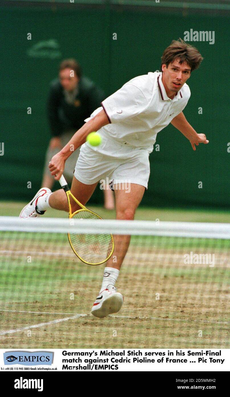 Germany's Michael Stich serves in his Semi-Final match against Cedric ...