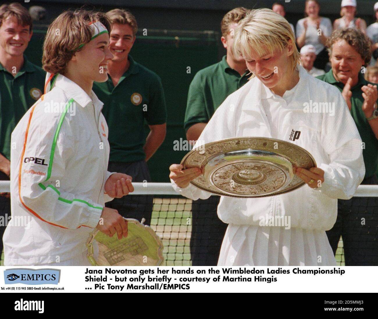 Jana Novotna gets her hands on the Wimbledon Ladies Championship Shield ...