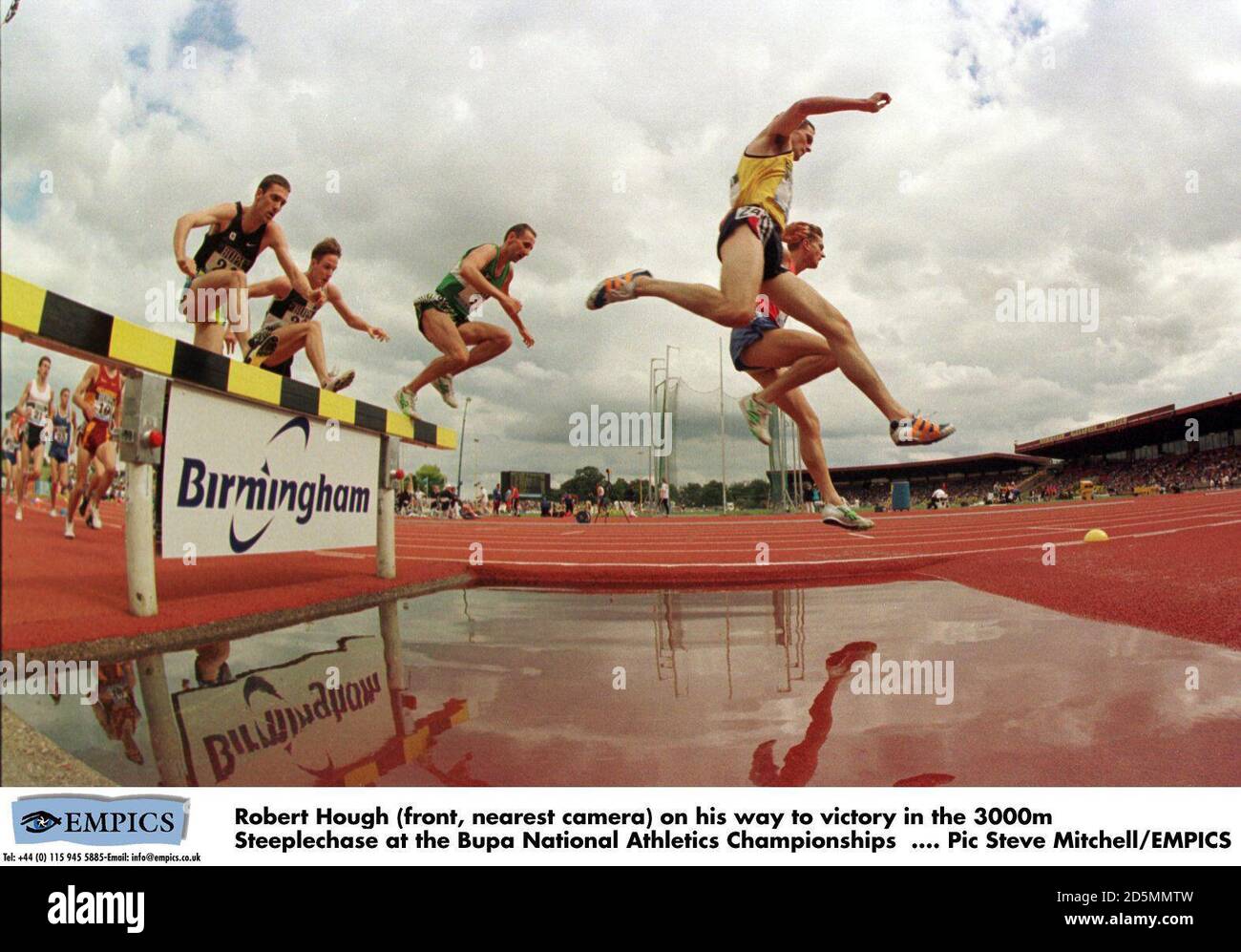 Robert Hough (front, nearest camera) on his way to victory in the 3000m ...