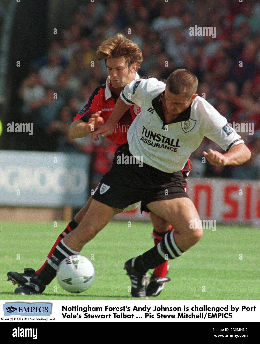 Nottingham Forest's Andy Johnson is challenged by Port Vale's Stewart ...