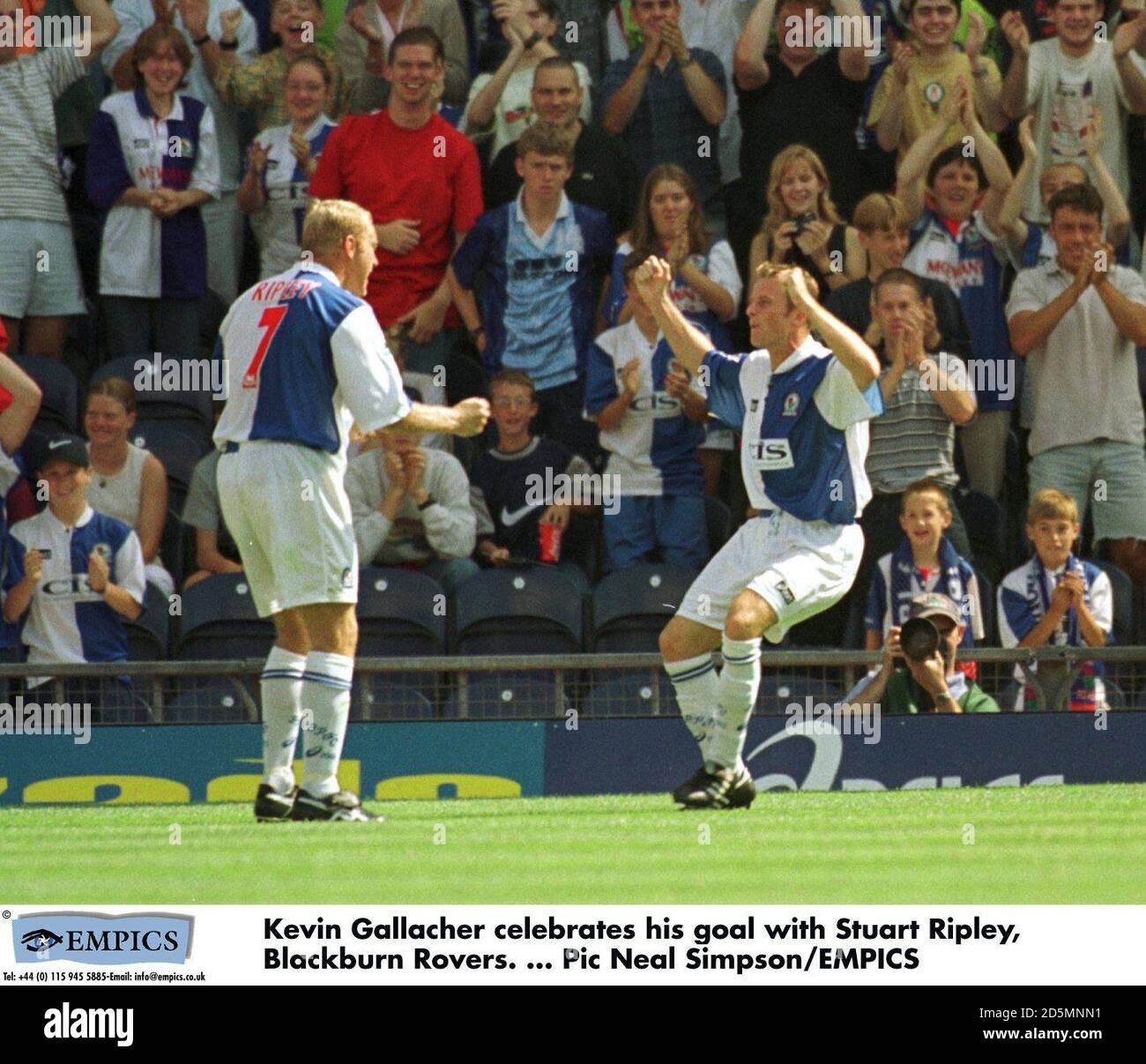 Kevin gallacher of blackburn rovers celebrates hi-res stock photography ...