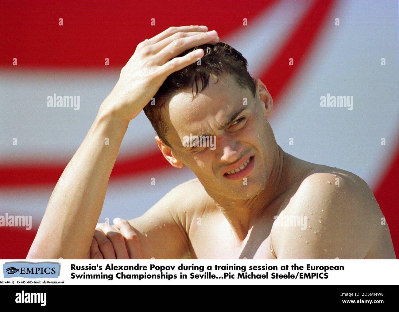 Russia's Alexandre Popov during a training session at the European ...
