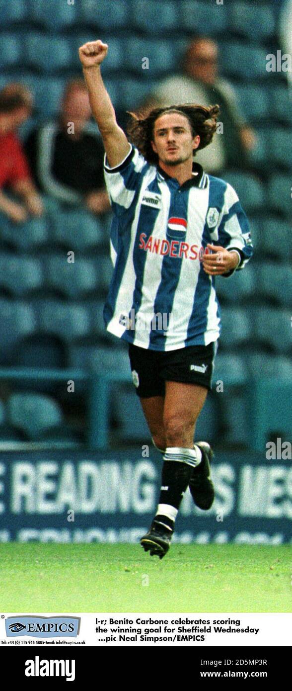 Sheffield Wednesday's Benito Carbone celebrates scoring the winning ...