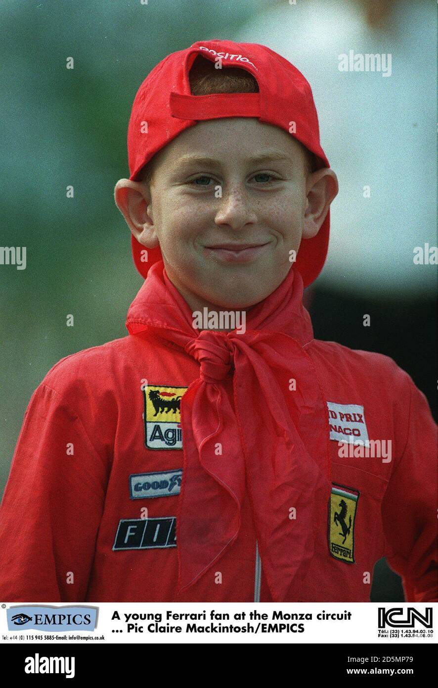 A young Ferrari fan at the Monza circuit Stock Photo - Alamy