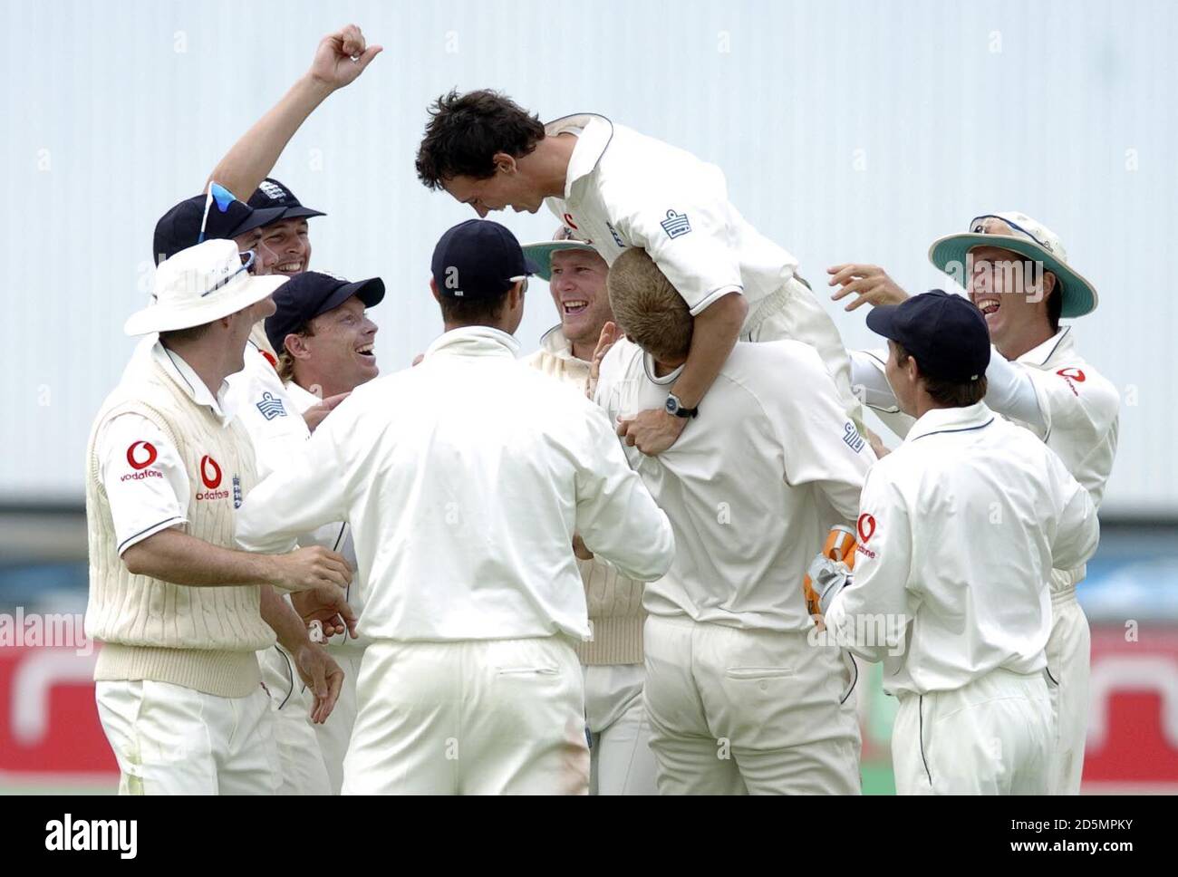 Englands Gary Pratt celebrates claiming the wicket of Australia's Ricky ...