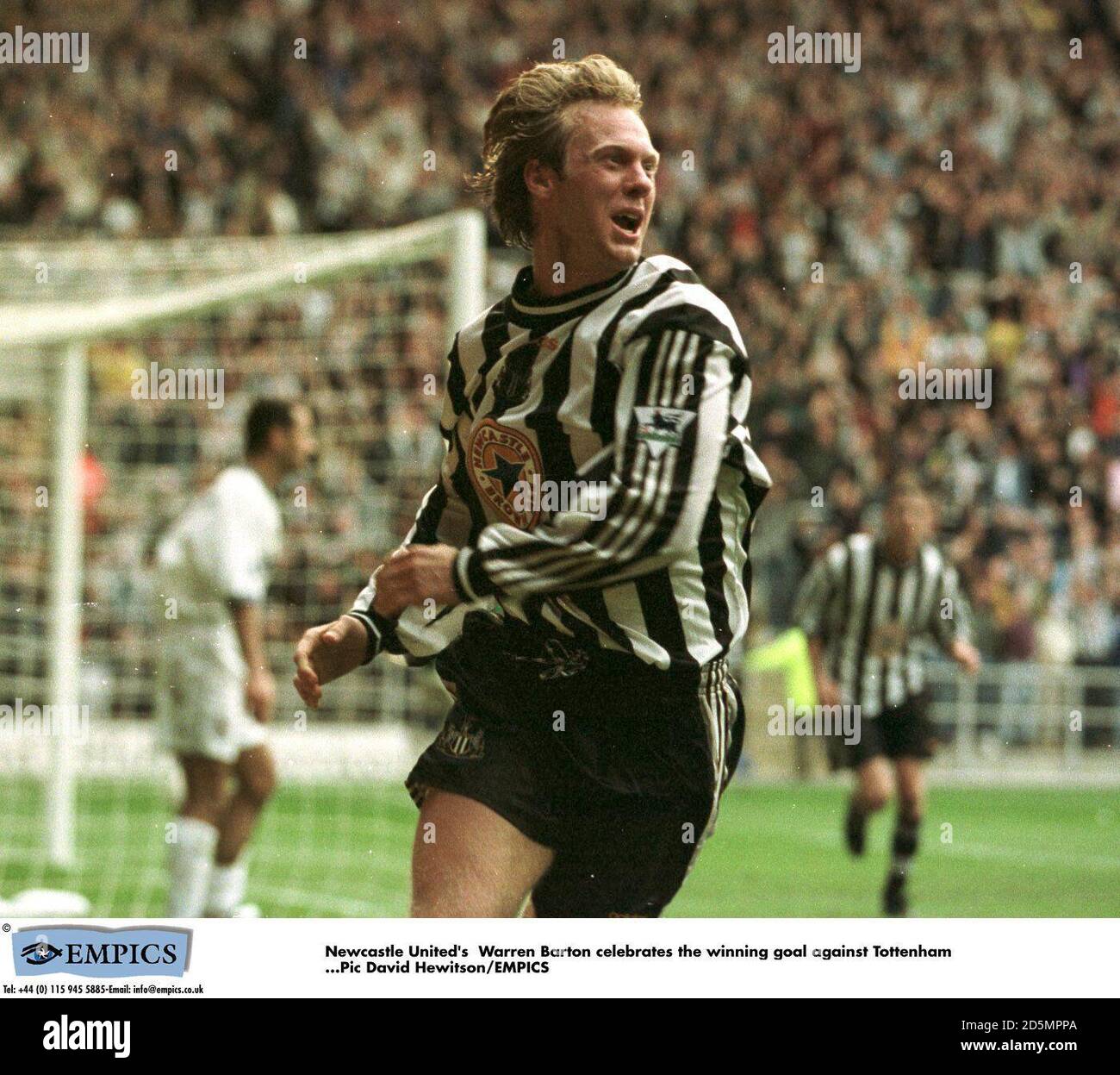 Newcastle United's Warren Barton celebrates after scoring the winning ...