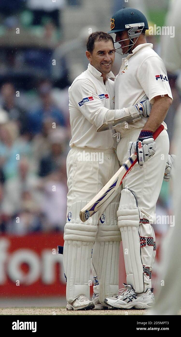 Australias justin langer celebrates hi-res stock photography and images ...