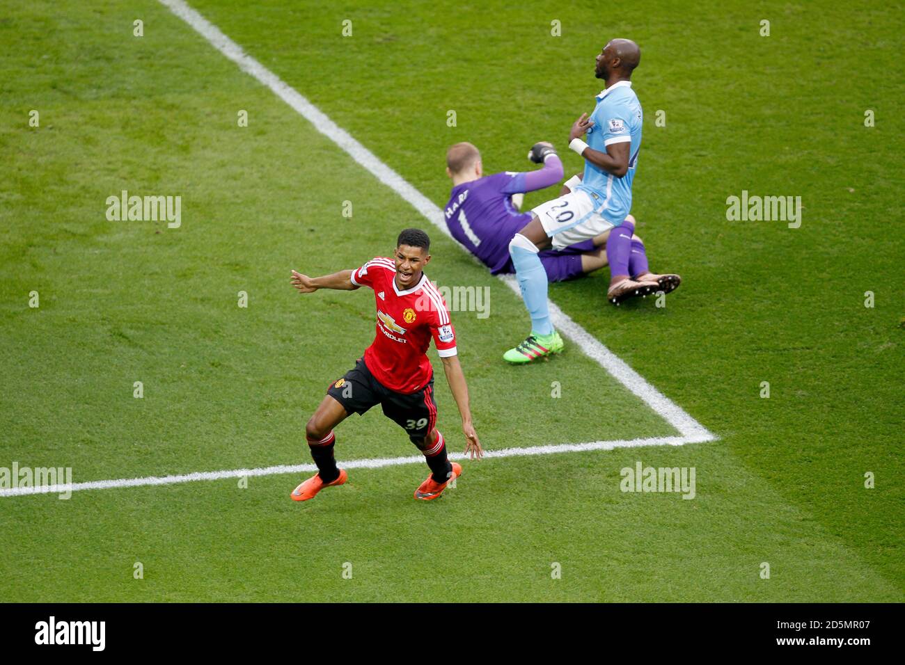 Manchester United's Marcus Rashford celebrates his opening goal Stock ...