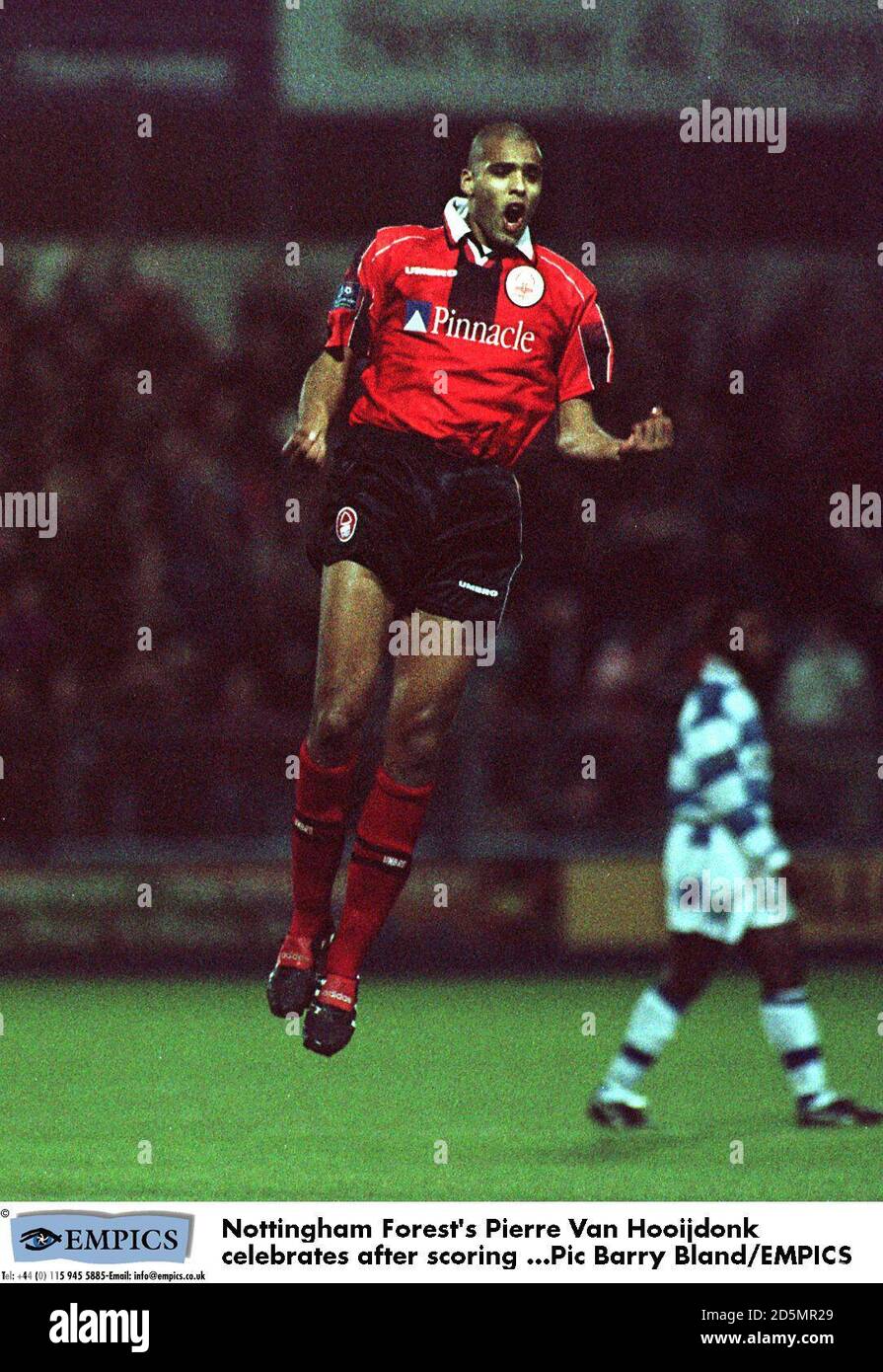Nottingham Forest's Pierre Van Hooijdonk celebrates after scoring Stock ...