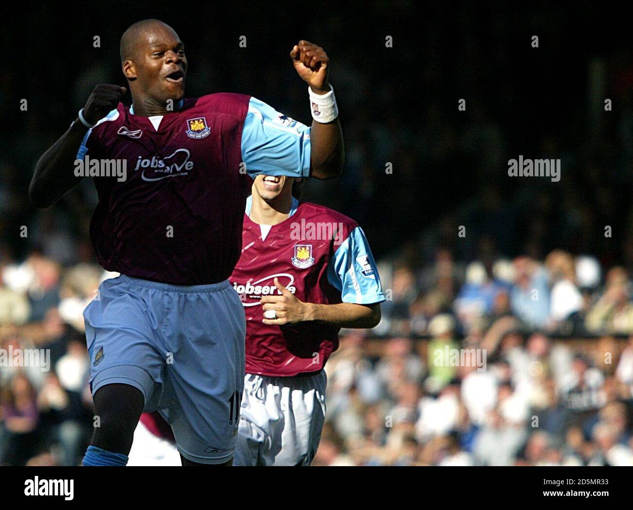 West Ham United's Marlon Harewood celebrates after forcing an own goal ...