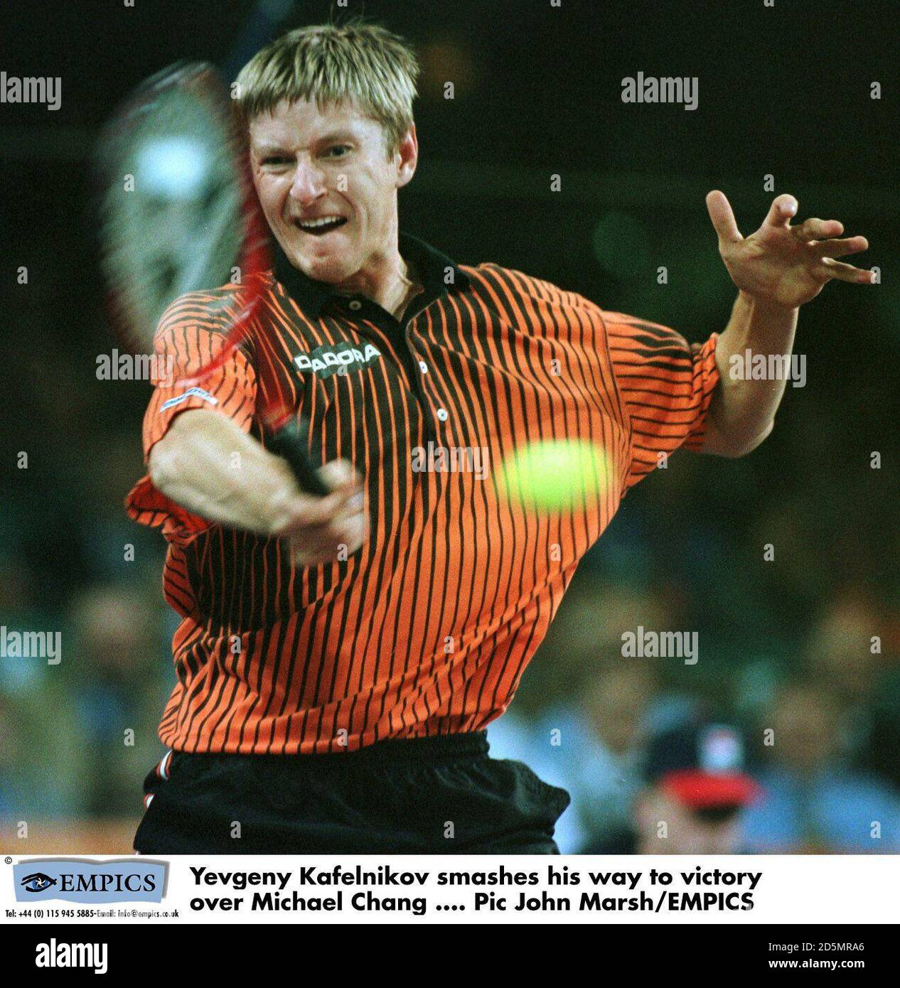 Yevgeny Kafelnikov plays a forehand return Stock Photo - Alamy