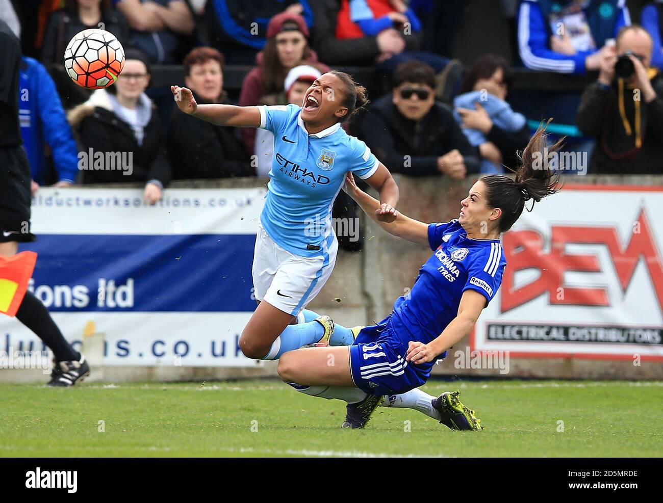 Manchester City Womens' Nikita Parris (left) and Chelsea Ladies' Claire ...