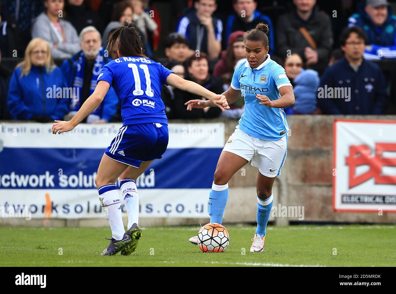 Manchester City Womens' Nikita Parris (right) and Chelsea Ladies ...