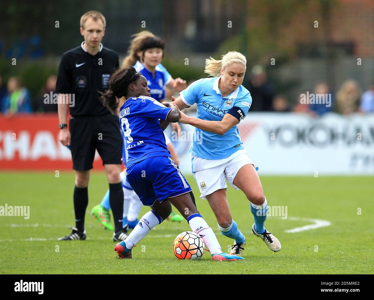 Chelsea Ladies' Eniola Aluko (left) and Manchester City Womens ...