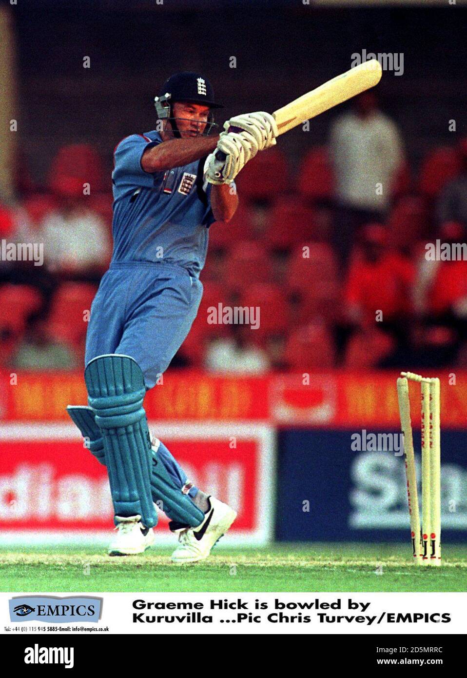 England's Graeme Hick is bowled by India's Kuruvilla Stock Photo - Alamy