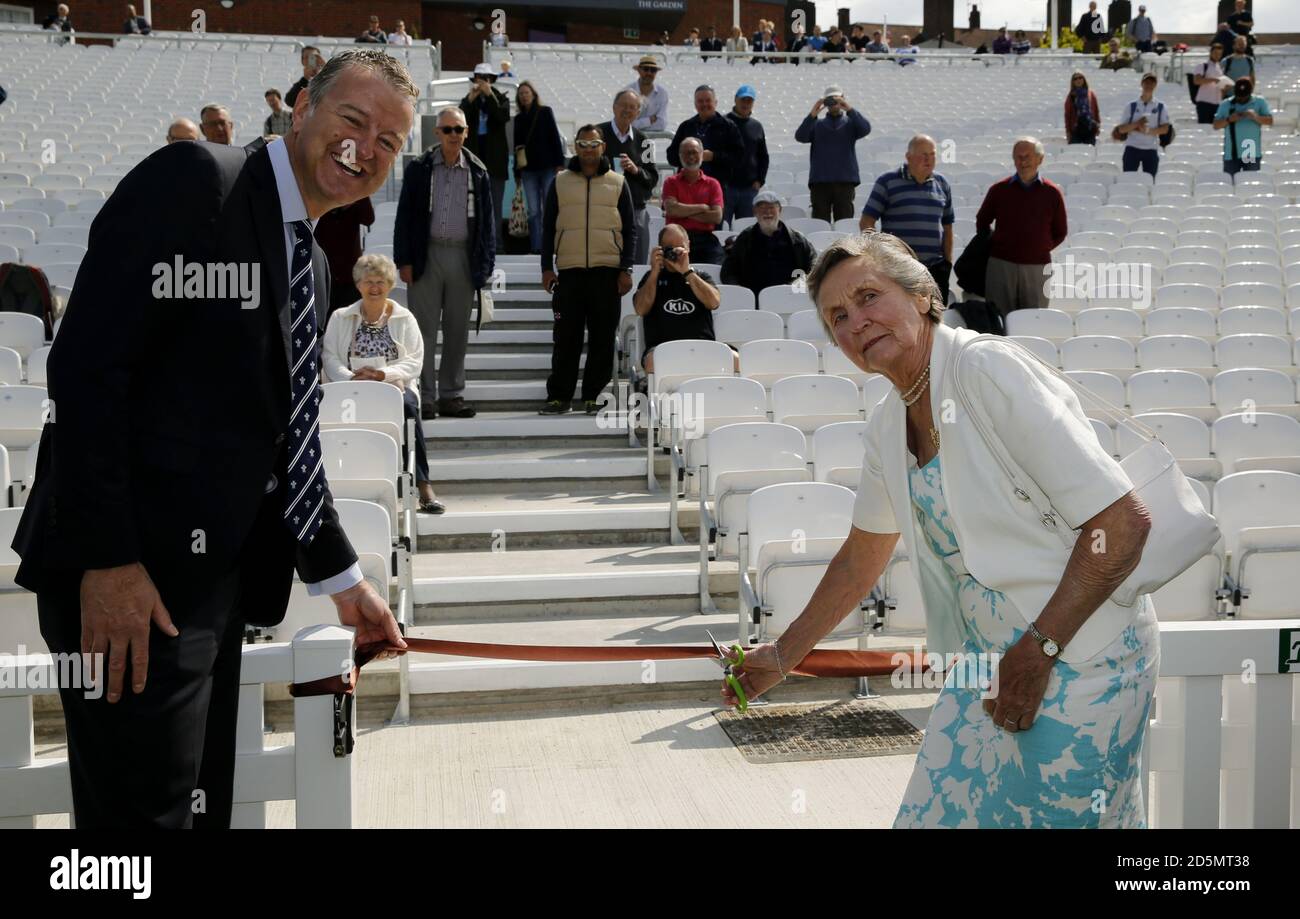 Virginia May opens the Peter May Stand at the Kia Oval with Surrey ...