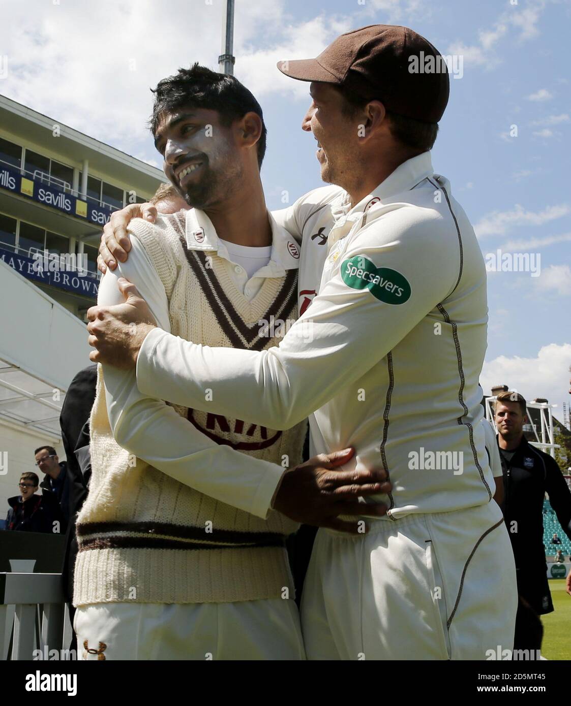 Surrey's Arun Harinath celebrates after being awarded his first XI Cap ...