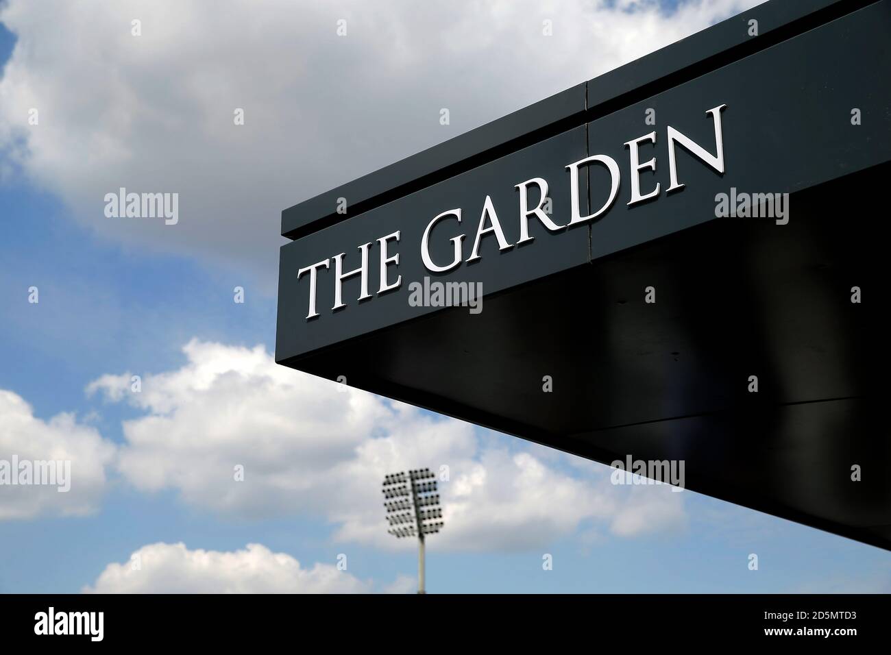 Detail of the roof garden of the Peter May Stand Stock Photo - Alamy
