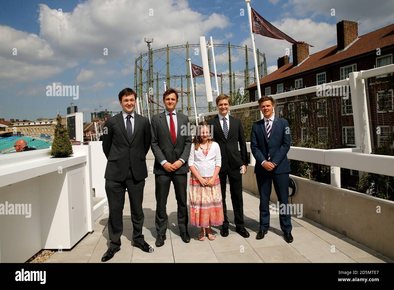 The family of Peter May on the roof garden of the stand in his name ...