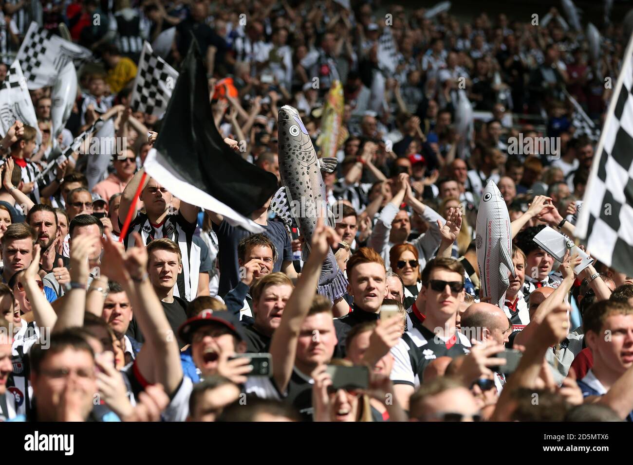Grimsby Town fans in the stands at Wembley Stadium Stock Photo - Alamy
