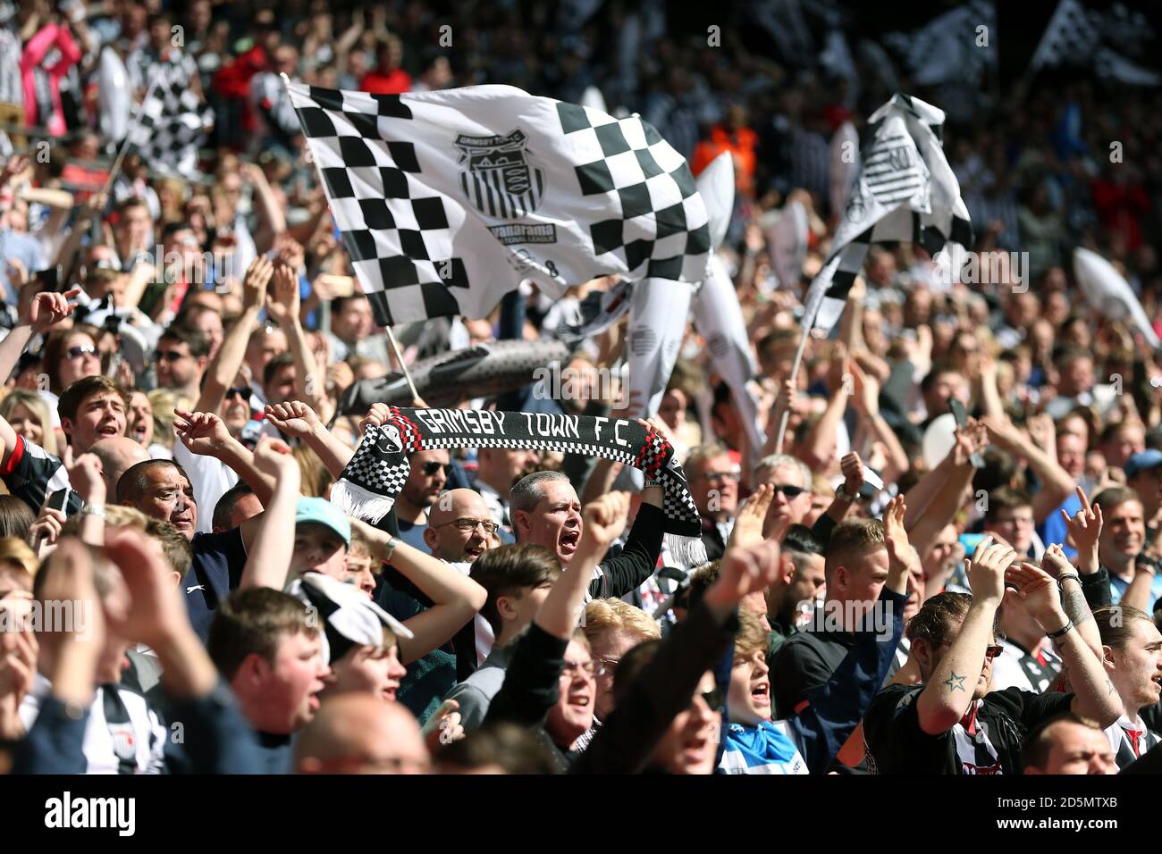 Grimsby Town fans in the stands at Wembley Stadium Stock Photo - Alamy