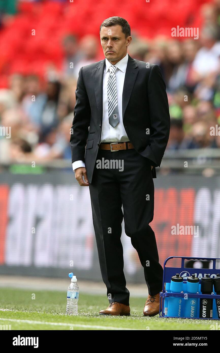 Grimsby Town manager Paul Hurst Stock Photo - Alamy
