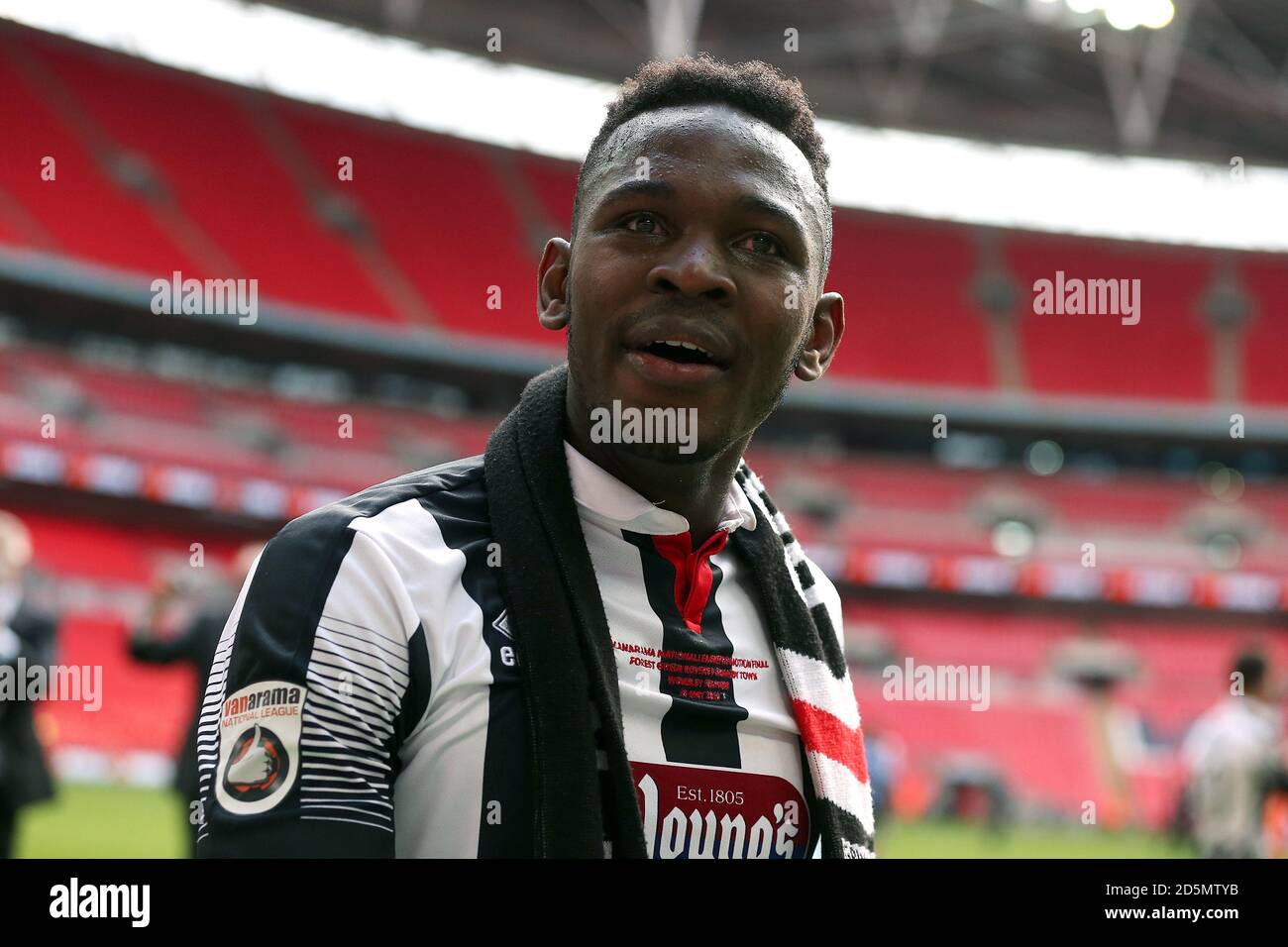 Grimsby Town's Aristote Nsiala celebrates Stock Photo - Alamy