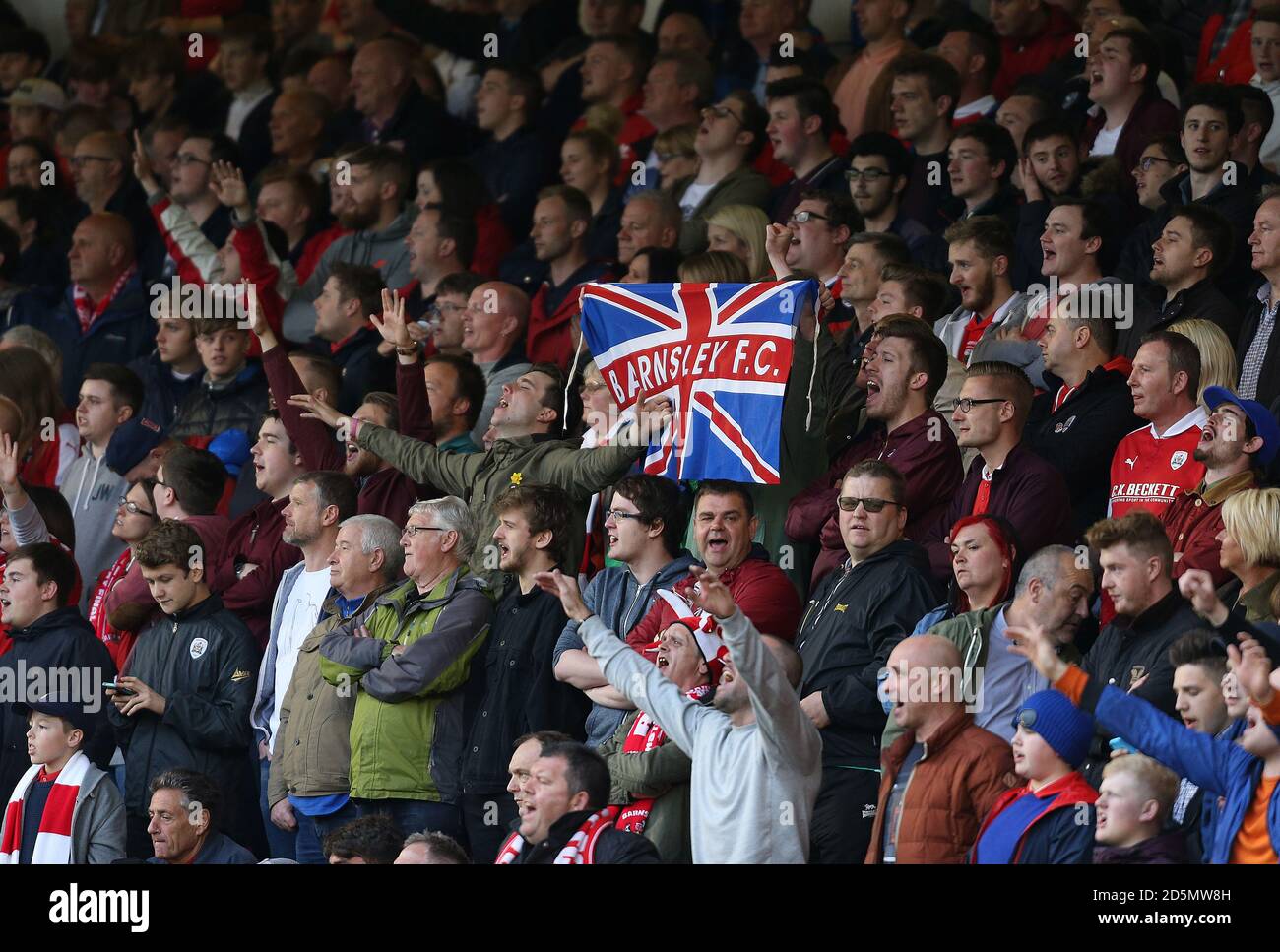 Barnsley's fans celebrate the goal against Walsall Stock Photo - Alamy