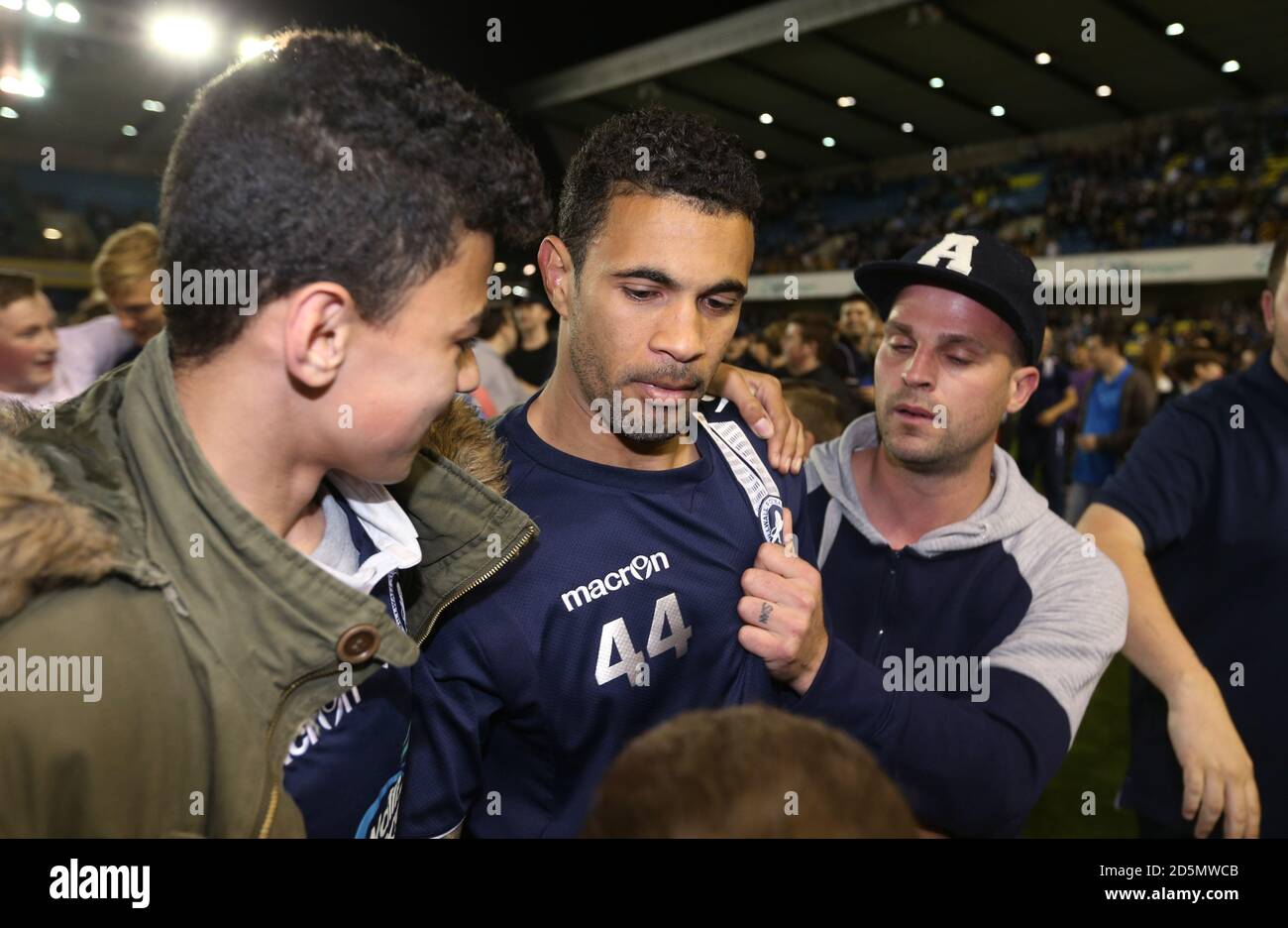 Millwall's Carlos Edwards with fans at the end of the match Stock Photo ...