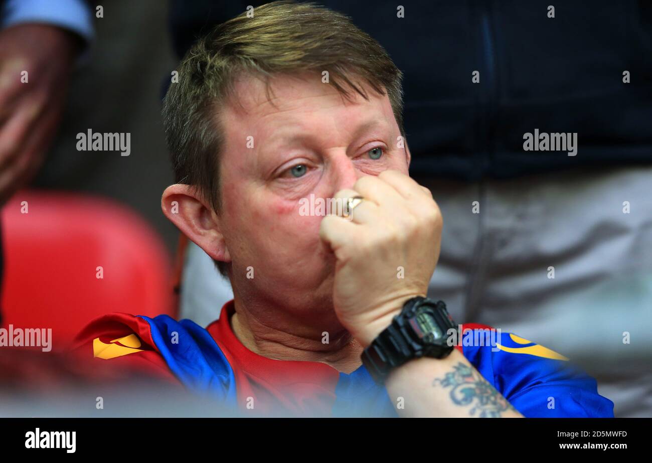 A Crystal Palace fan looks dejected Stock Photo - Alamy