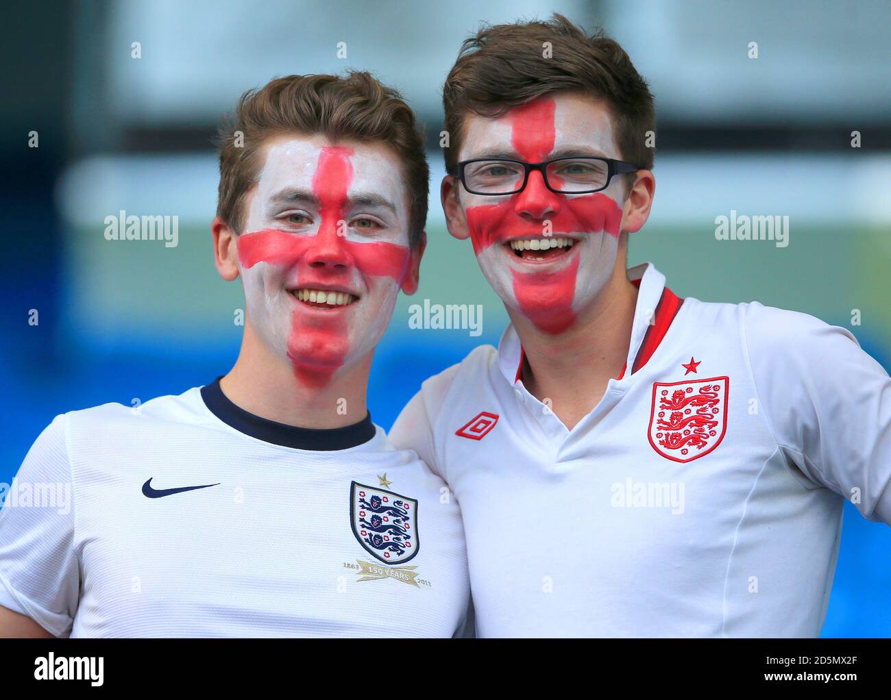 England fans wearing face paint in the stands hi-res stock photography ...