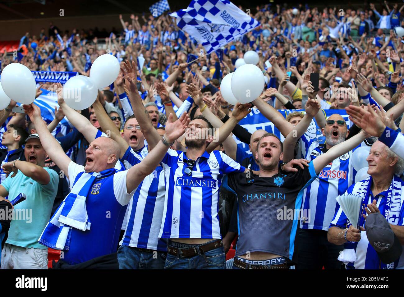 Sheffield Wednesday fans show support for their team in the stands ...