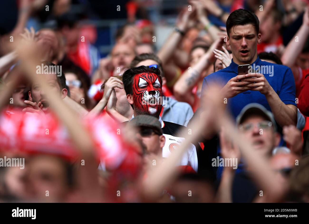Barnsley fans in the stands Stock Photo - Alamy