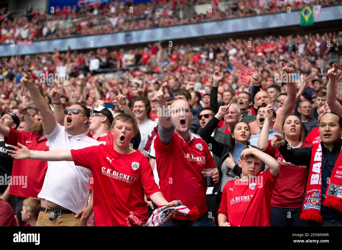 Barnsley fans in the stands Stock Photo - Alamy