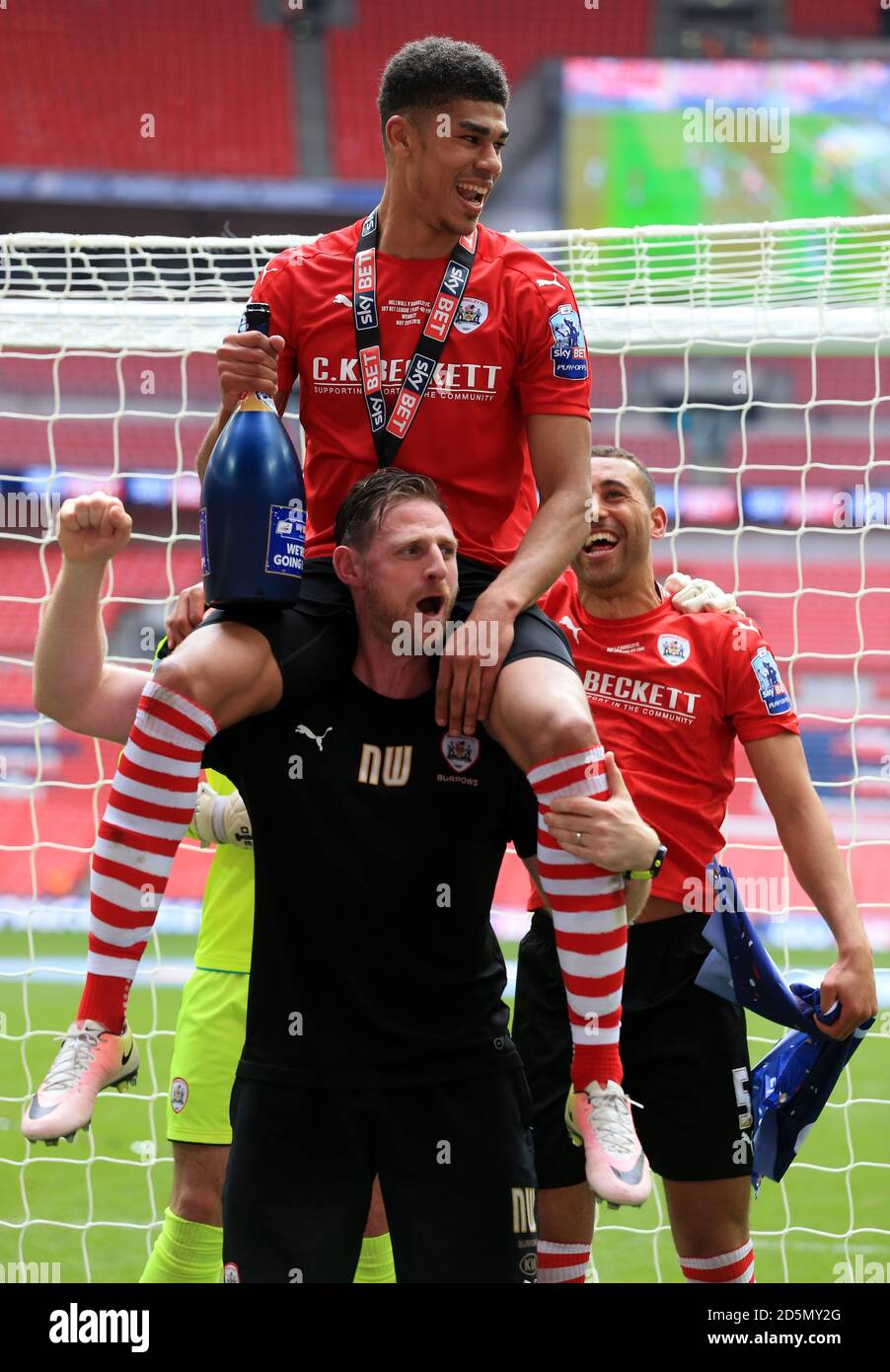 Barnsley's Ashley Fletcher celebrates after the Sky Bet League 1 Play ...
