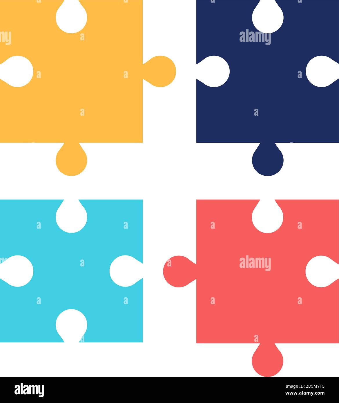 Vector of 4 puzzles of different colors. Colored elements Stock Vector ...