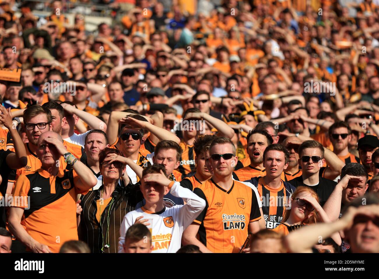 Hull City fans in the stands at Wembley Stadium Stock Photo - Alamy