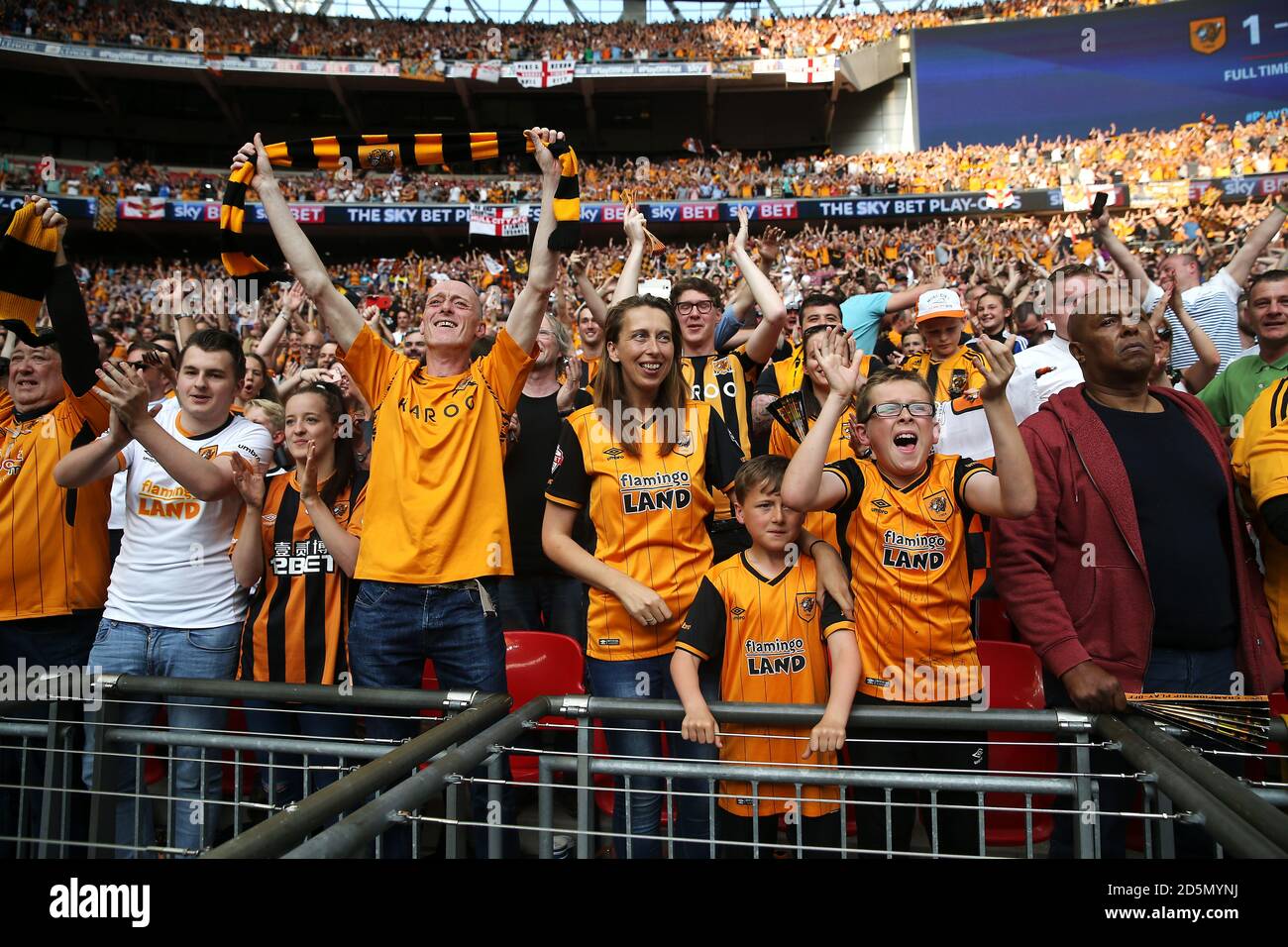 Hull City fans in the stands at Wembley Stadium Stock Photo - Alamy