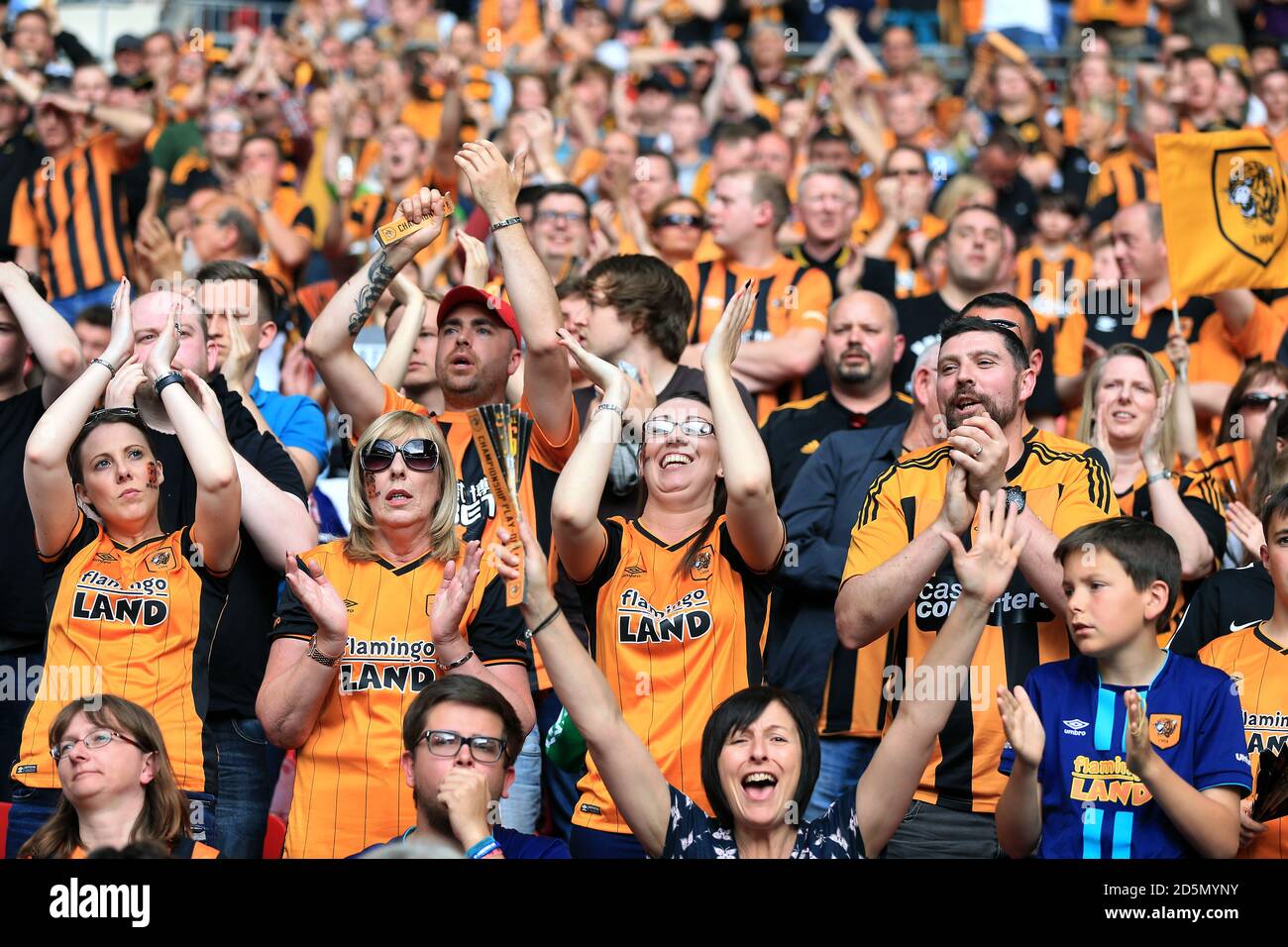 Hull City fans in the stands at Wembley Stadium Stock Photo - Alamy