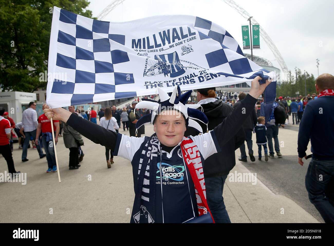 A young Millwall fan arriving at Wembley Stadium Stock Photo - Alamy