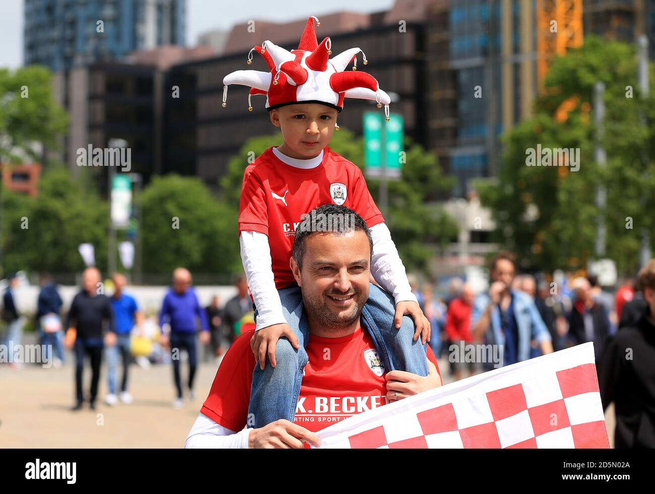 Barnsley fans arriving at Wembley Stadium Stock Photo - Alamy