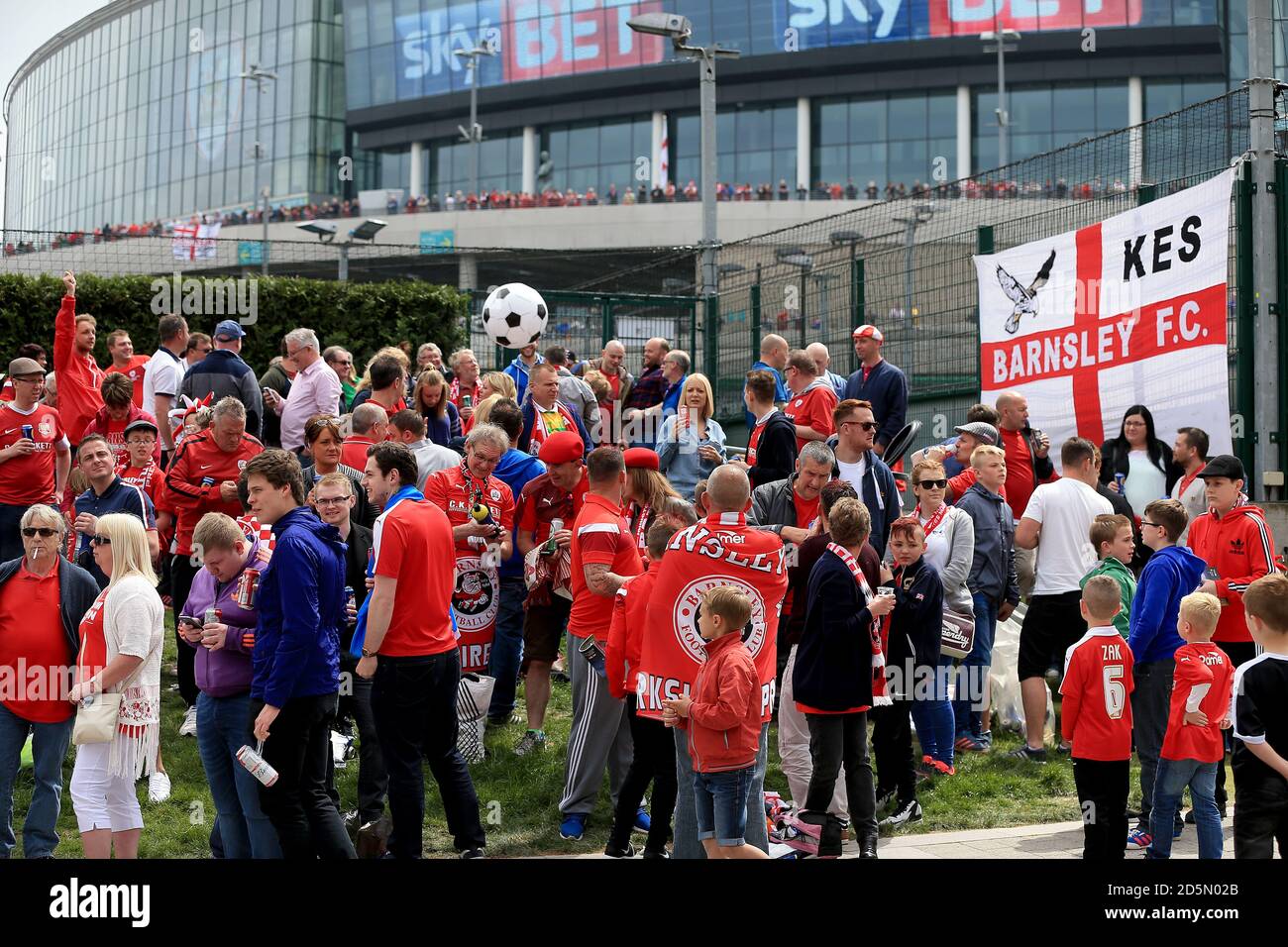 Barnsley fans arriving at Wembley Stadium Stock Photo - Alamy