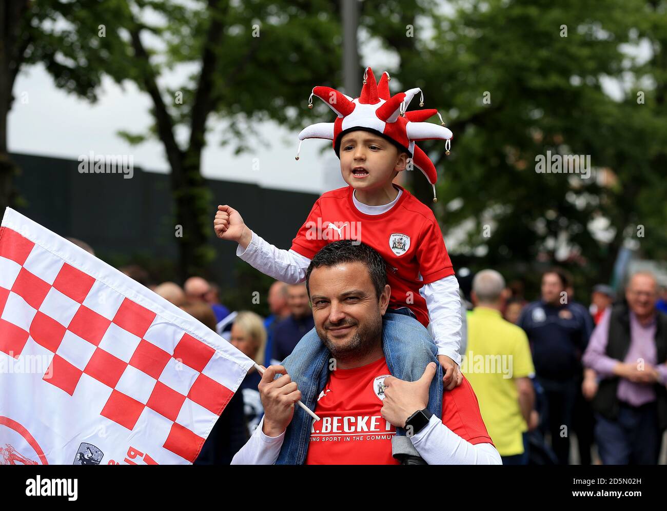 Barnsley fans arriving at Wembley Stadium Stock Photo - Alamy