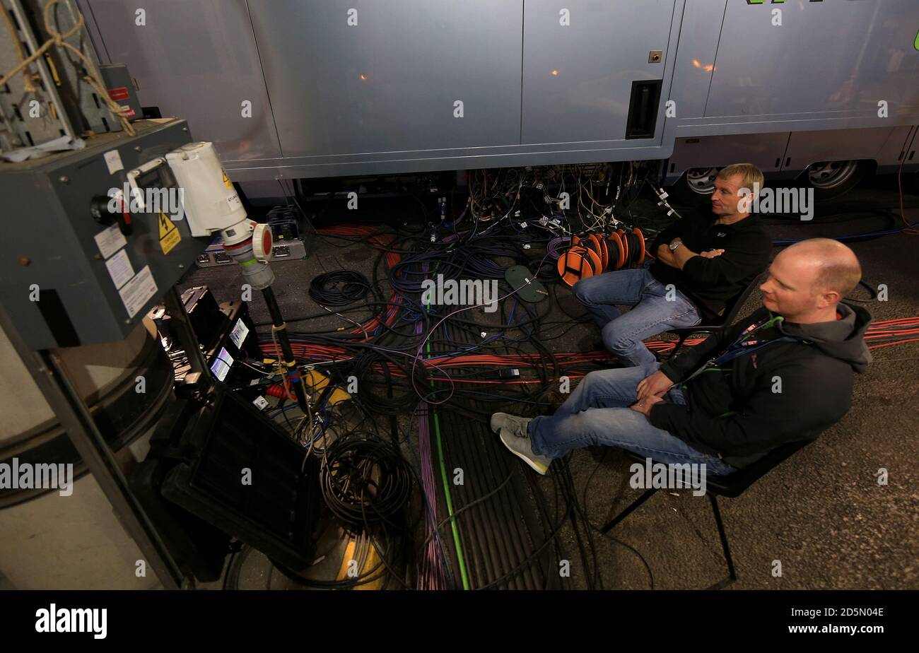 People at work in a Production studio at Wembley Stadium Stock Photo ...