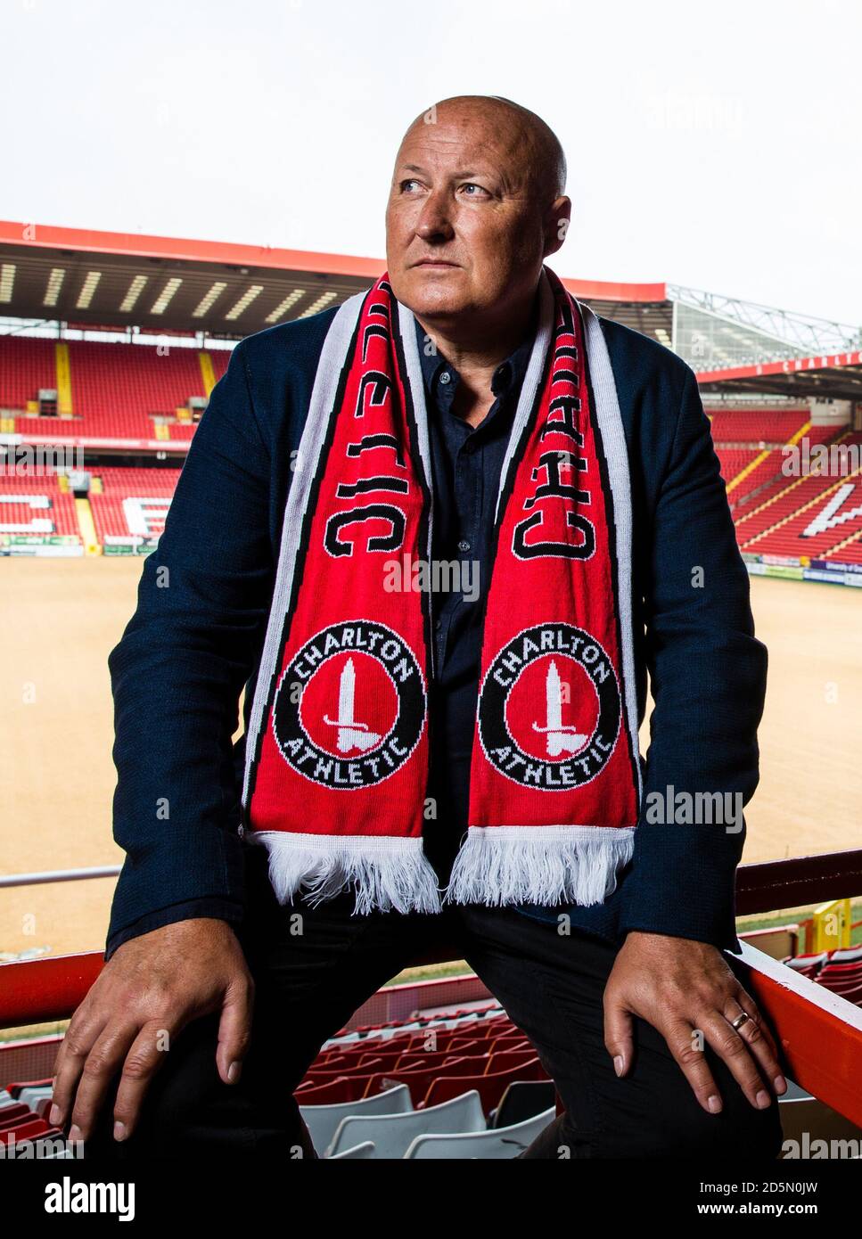 Charlton Athletic manager Russell Slade poses after his unveiling Stock ...